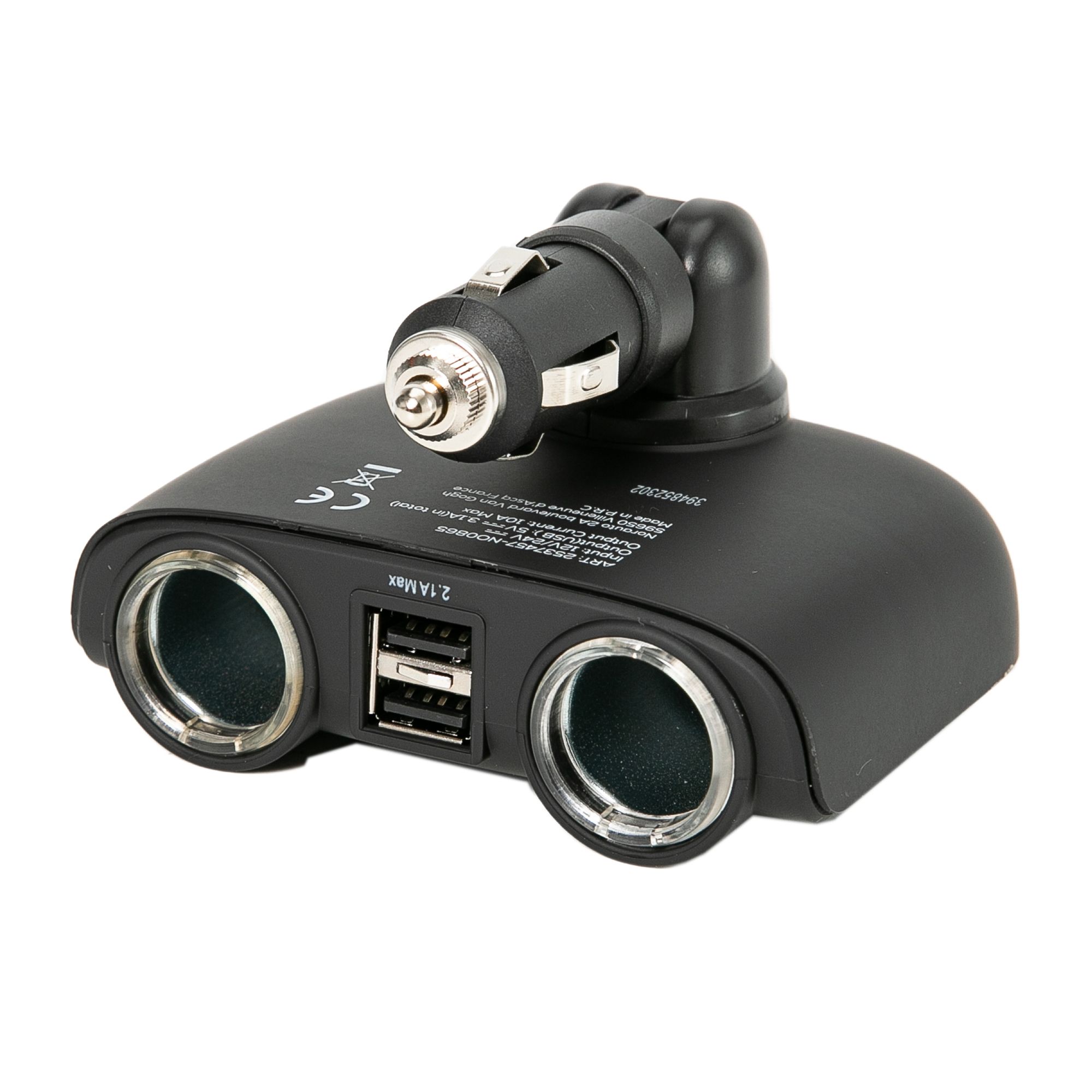 Norauto Zigarettenanzünder-Doppelstecker mit 2 USB-Anschlüssen 12V/24V ...
