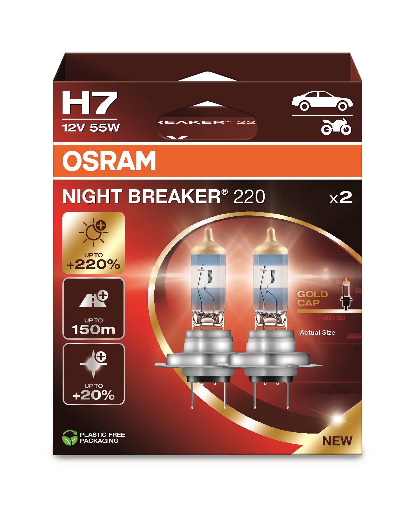 Osram Night Breaker 220 H7 12 V Glühlampe, 2 Stück - ATU