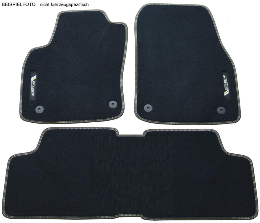 SCHÖNEK Passform Autoteppich 3-teiliges Set "Exclusive" mit Stick, Auto ...