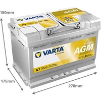 Varta Dynamic AGM A7 Autobatterie, 70 Ah, 760 A, 12 V - ATU